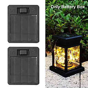 iayokocc 2 Pack Solar Light Replacement Top Parts for Outdoor Hanging Lanterns, Solar Panel Lantern Lid Battery Box Led Lights Bulb Accessories for Garden Patio Walkway Yard