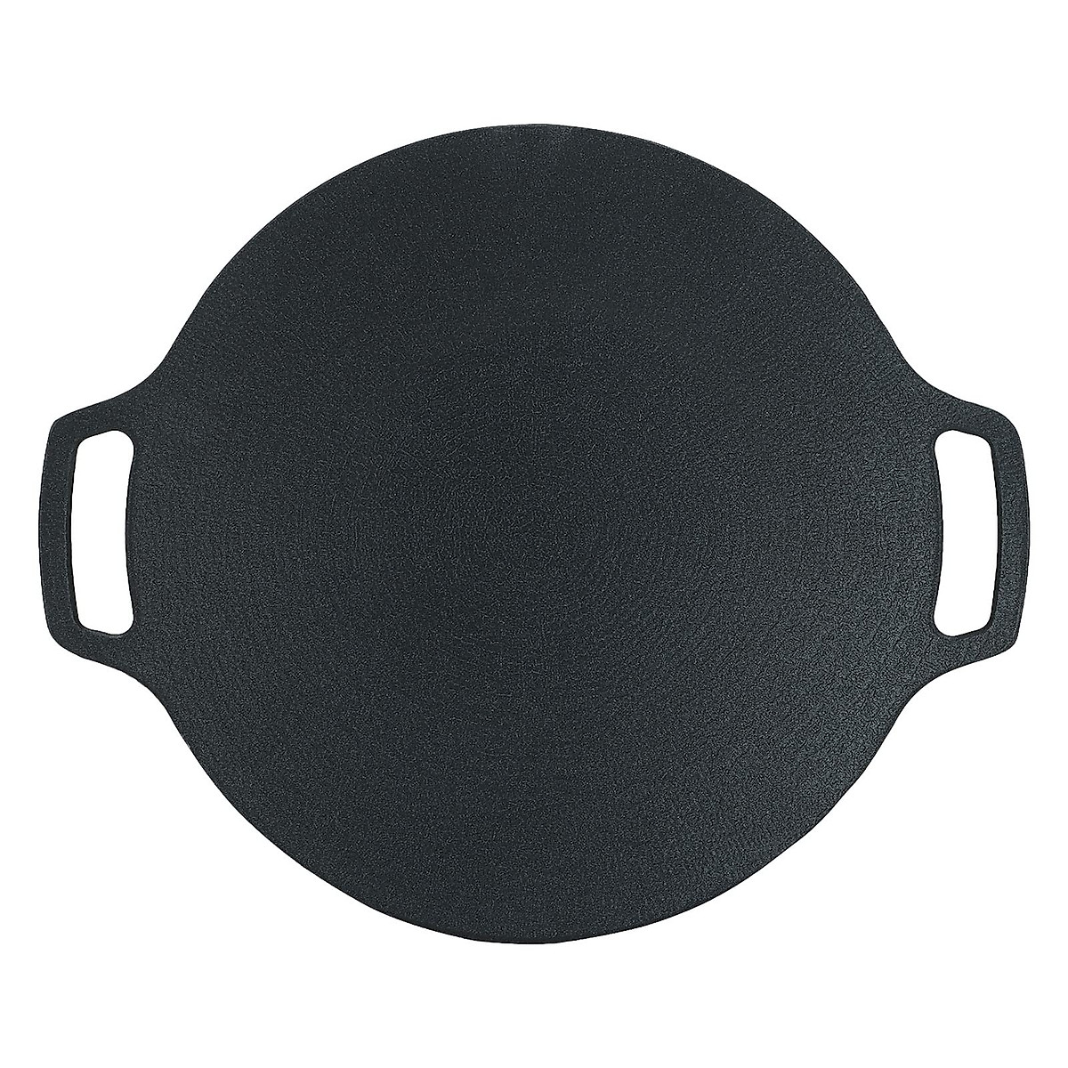 SPYMINNPOO Non Stick Grill Pan, Korean BBQ Grill Pan with Double Handle 6 Layer Coating Multifunctional Round Griddle for Gas Cooker (33cm/13.0in)