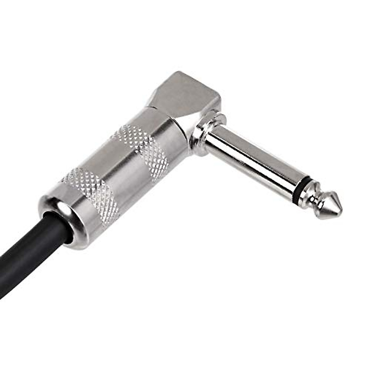 Amazon Basics 1/4 Inch Right-Angle Instrument Auxiliary Cable, 20 Foot, Black