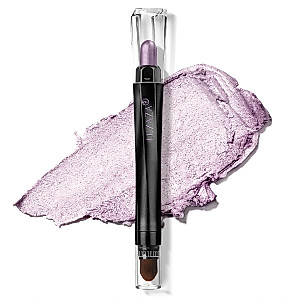 LUXAZA Cream Single Eyeshadow Stick with Blending Brush, Hypoallergenic Eye Shadow Stick Makeup, Pro Waterproof & Long Lasting Eye Brightener Stick,Eyeshadow Pencil Crayon Shimmer #127