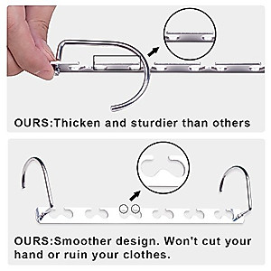 TerHoo 10.5" Space Saving Hangers Stainless Steel Magic Hangers Closet Wardrobe Clothing Hanger Oragnizer Heavy Space Saver, As Seen on TV Pack of 4