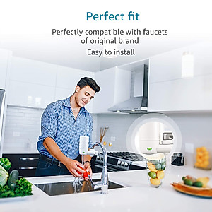 AQUA CREST Faucet Filter Replacement, Replacement for Brita Faucet Filter, Brita 36311 On Tap Water Filtration System, Brita FR-200, FF-100 Replacement Filter, White (Pack of 6)