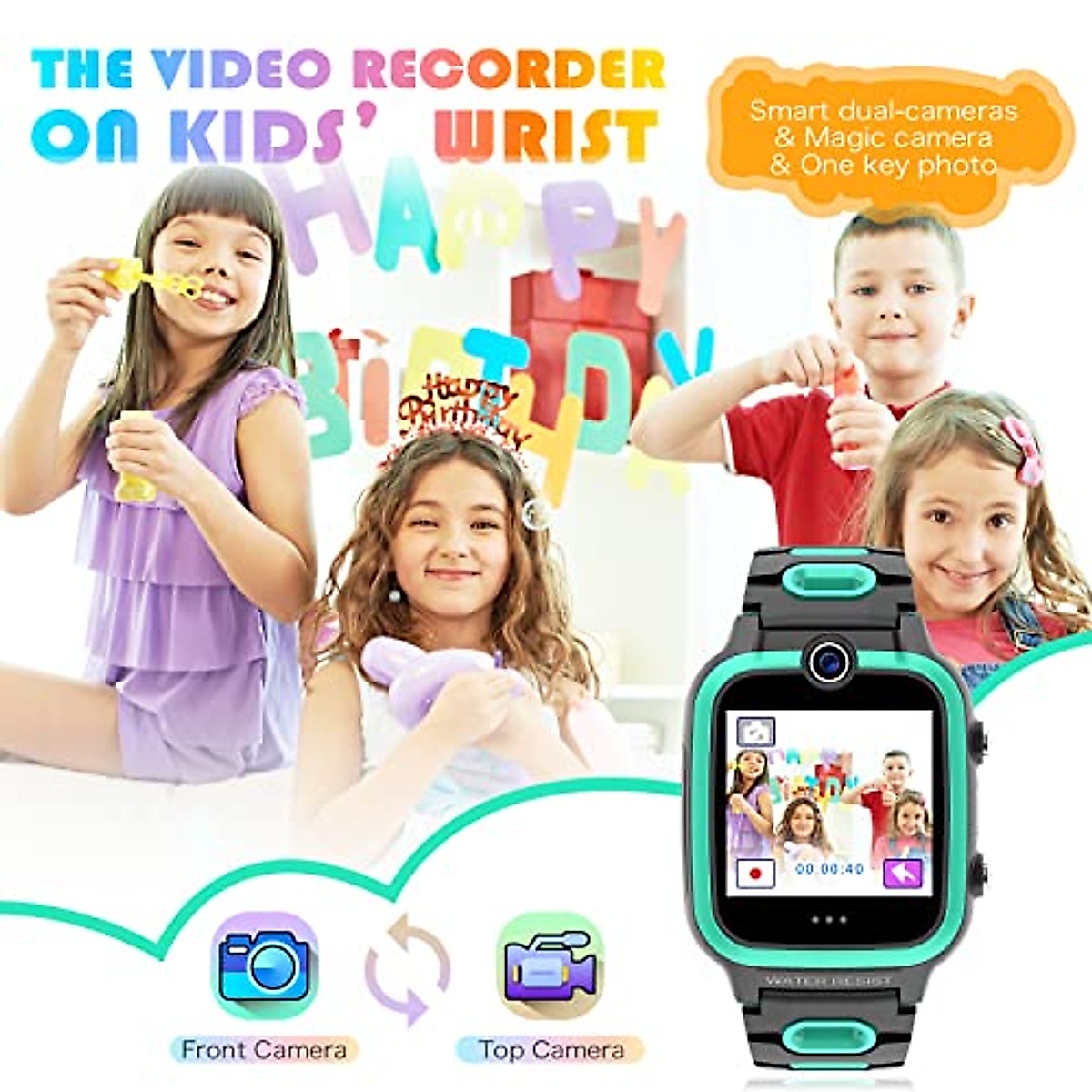 Ralehong Kids Smart Watch Boys, 5 6 7 8 9 Year Old Toys Gifts Boy HD Dual Camera 1080P Video SmartWatches with Pedometer Games Music 1.54' Touchscreen Electronic Learning & Education Toys