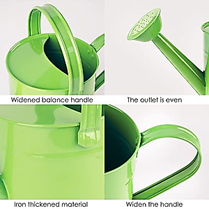 Linkidea 1.5 L Metal Watering Can, Children's Potted Watering Can, Garden Watering Can Sprinkler Iron Watering Can for Indoor, Outdoor, Office, Garden Plant Watering Can (Green)
