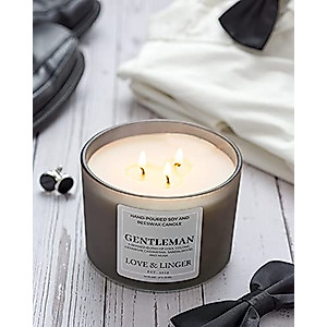 Candles for Men | Masculine Candles | Luxury Soy & Beeswax Candles for Home | 16 oz. Large Jar 3 Wick Candle | Black Tie Candle | Mens Candle | Cologne Candle