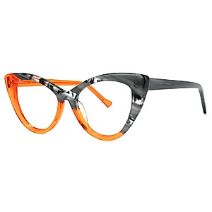 Zeelool Trendy Cat Eye Glasses Frame for Women with Non-prescription Clear Lens Maxine WA454518-04 Orange