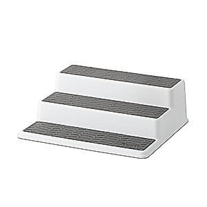 Copco Non-Skid Pantry Cabinet, 9-Inch, White/Gray & Non-Skid 3-Tier Spice Pantry Kitchen Cabinet Organizer, 10-Inch, White/Gray