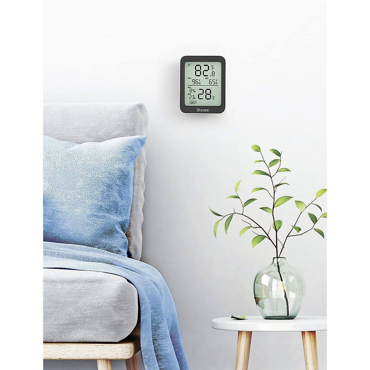 Govee Indoor Hygrometer Thermometer 3 Pack, Bluetooth Humidity Temperature Gauge with Large LCD Display, Notification Alert with Max Min Records, 2 Years Data Storage Export for Room Greenhouse, Black