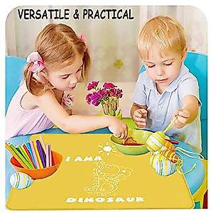 Silicone Placemats for Baby & Kid, Stain Resistant Non-Slip Toddler Food Mats Eating Table Mat with 2 Packs (Series 3)