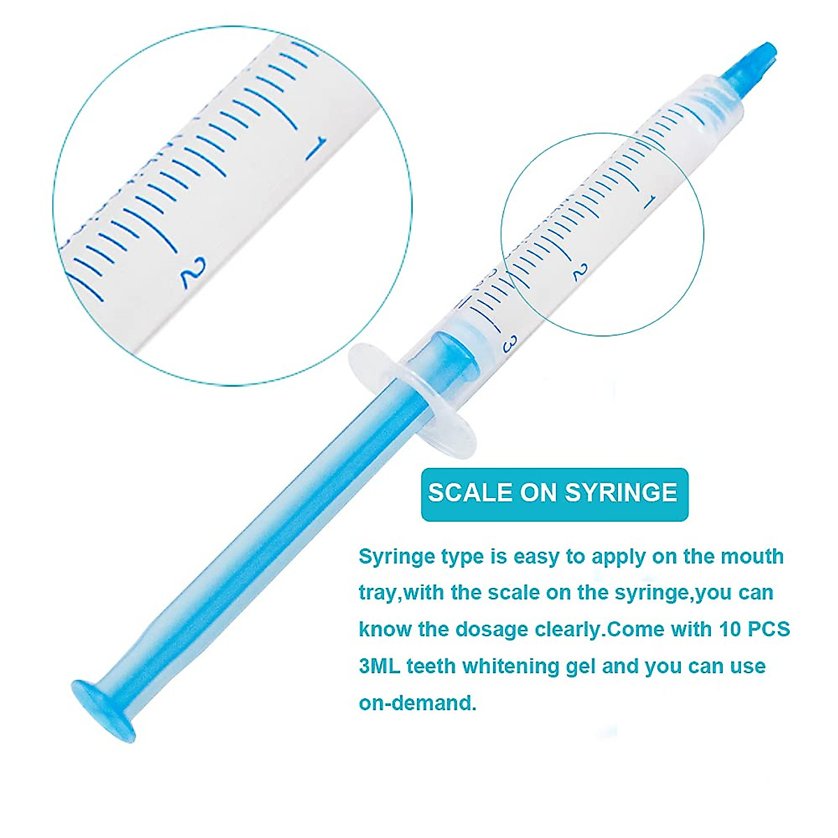 Professional Teeth Whitening Gel 10 PCS 3ML Sensitive Tooth Whitener Gel Syringes Refills 35% CP Bleaching Gel for Teeth Whitening Light