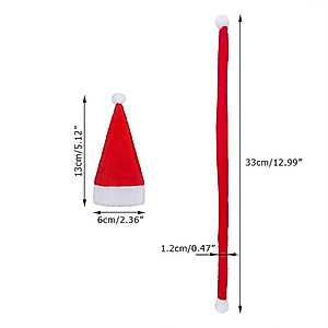 YuCool 20 Pack Christmas Santa Hats Silverware Holders, Mini Pockets Knife Spoon Fork Bags with 10 Pack Mini Christmas Scarf Wine Bottle Decorations Holiday Party Supplies Dinner Table Décor