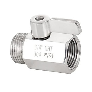 Stainless steel Garden Hose Shut Off Valve, 3/4"GHT Female × 3/4"GHT Male
