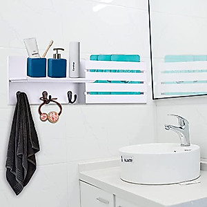 EMERIT Key Holder Wall Mail Organizer Decorative Mounted Organizer White Suitable for Entryway/Hallway
