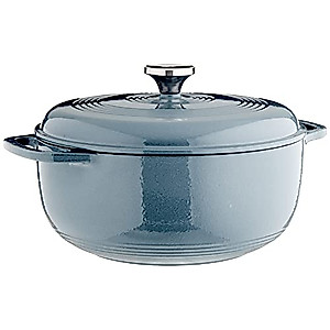 Lodge EC6D34 Enameled Dutch Oven, 6 Qt, Storm Blue & Enameled Cast Iron and Stoneware Care Kit, 12 oz