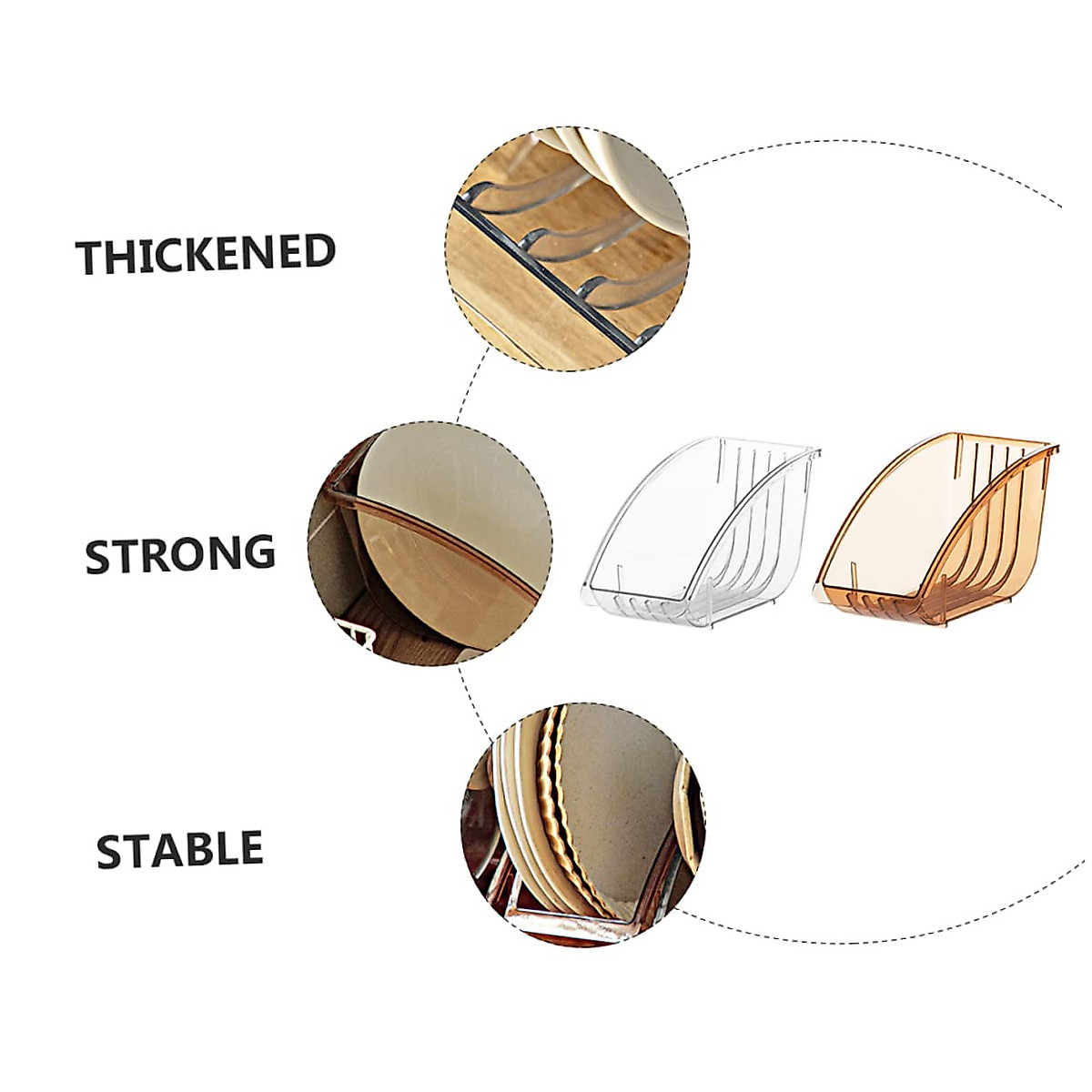 TIDTALEO 2Pcs Plate and Lid Holder cabinet dish organizer clear stand desktop organizer shelf Pot Lid Holders kitchen countertop organizer utensil drying holder Pot Cover Rack Pot Lid Rack