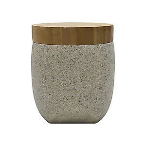 nu steel Brogan Canister Jar with Lid for Cosmetics and Makeup Storage, Bathroom, Countertop, Desk, and Vanity-Resin