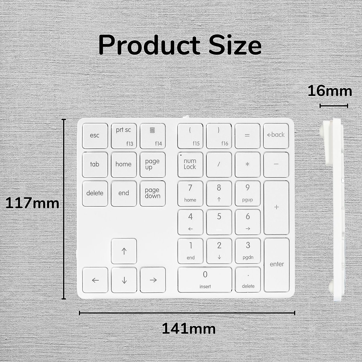 Levieny Wired Number Keypad - 34 Key USB Numeric Keypad, Magicforce Accounting 10 Key for Laptop, Surface Pro, Notebook (White)