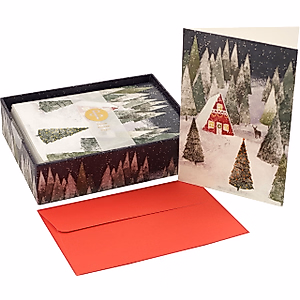 Snowy Evening Small Boxed Holiday Cards (20 cards, 21 self-sealing envelopes)