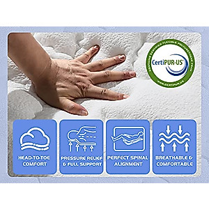 AICEHOME Queen Mattress,10 Inch Medium Firm Feel Hybrid Mattress in a Box, Gel Memory Foam Multilayer Design Mattress,Individually Wrapped Spring for Motion Isolation & Support (Queen)