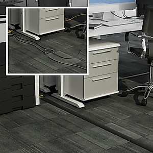 D-Line 6ft Floor Cord Cover, Cable Protector, Hide Extension Cords, Protect Cords, Prevent Cable Trips, Heavy Duty Cord Hider - Cable Cavity = 0.63" (W) x 0.31" (H) - Black