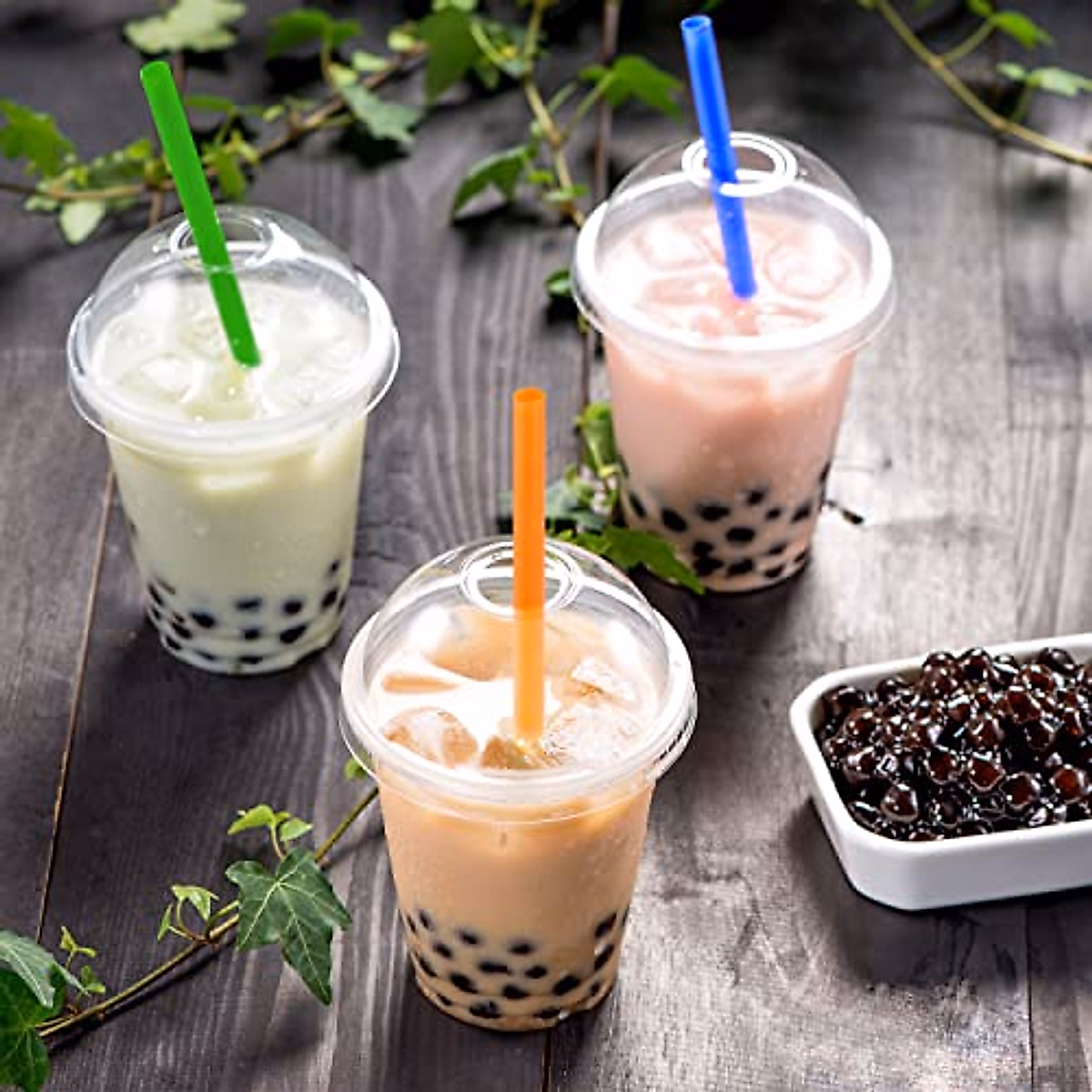 200 Individually Wrapped Boba Straws, Multi Color Plastic Milkshake Straws, Jumbo Smoothie Straws, Disposable Wide-mouthed Large Straws