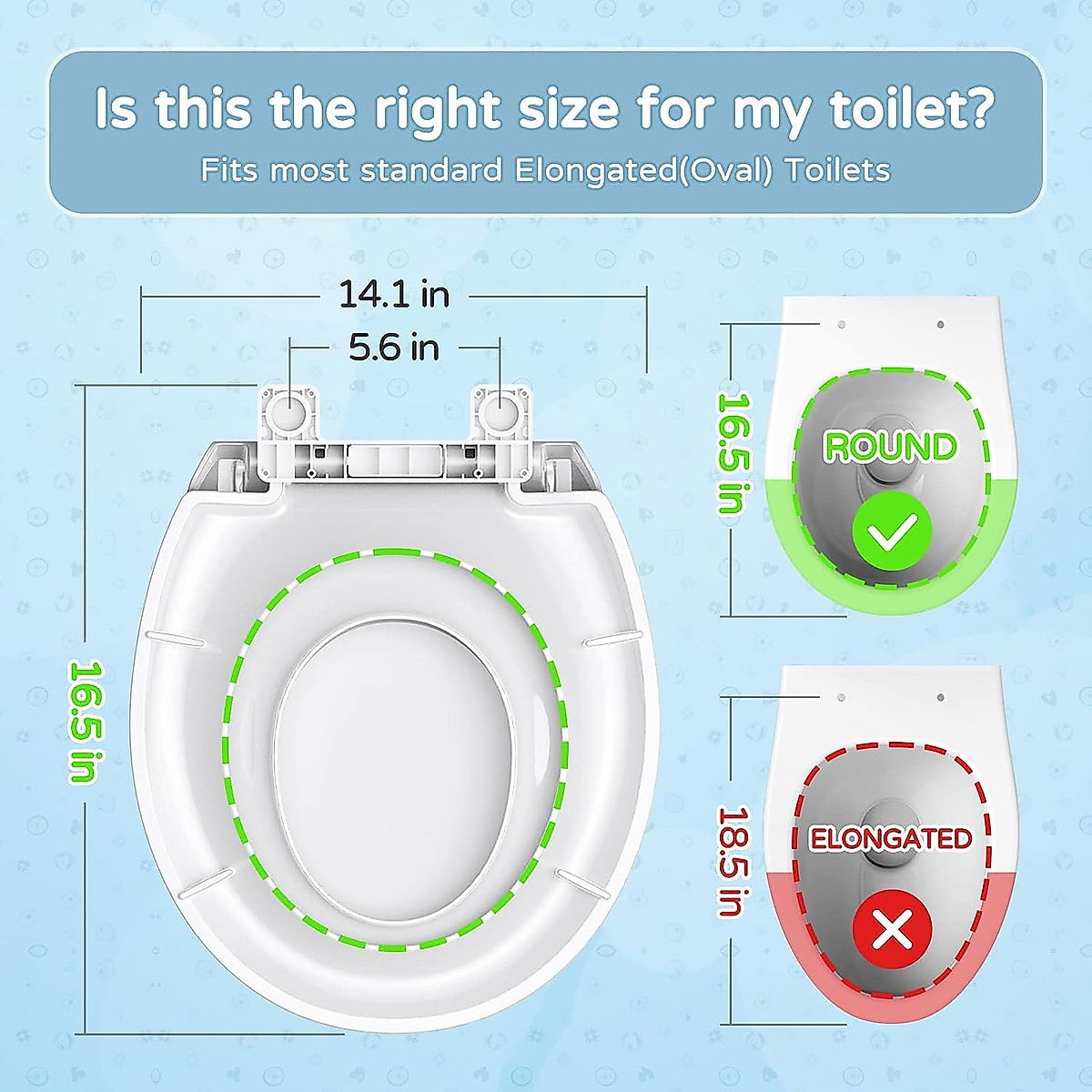 Family toilet seat, Round Toilet Seat with Toddler Seat Built in, Potty Training Toilet Seat Round Fits Both Adult and Child, with Slow Close and Magnets- Round, Easy to Install & Clean, White