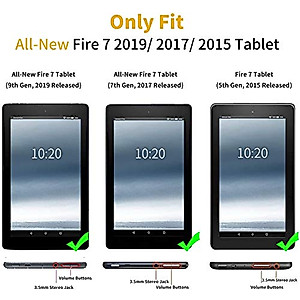 YOYOYX Case for Amazon Kindle Fire 7 Tablet 9th/7th Generation 2019/2017 Release, Slim Protective Case PU Leather Folding Stand Shell Shockproof TPU Back Cover, Book Lover Quotes