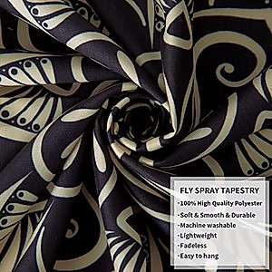 FLY SPRAY Black Golden Mandala Tapestry Astrology Wall Hanging Wall Tapestry Aesthetic Hippie Wall Decor Bohemian Wall Art Boho Home Decoration for Bedroom,Living Room,Dorm