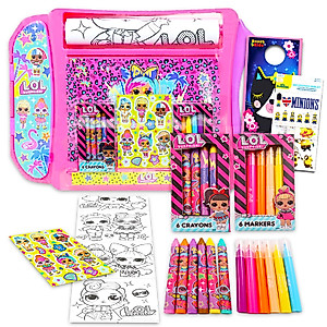 L O L LOL Doll Roller Art Desk Set Bundle with LOL Lap Desk with Coloring Pag lol doll gifts lol art set lol doll art desk