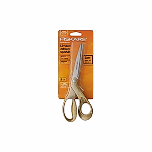 Fiskars Premier 8in Bent Sparkle Gold Scissors