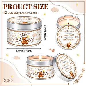 Funtery Rustic Flower Scented Candles, 12 Pcs Baby Shower Party Favors Candles Lavender Scented Baby Shower Favors for Guests Rustic Tea Lights Candles Gender Reveal Candle for Baby Shower