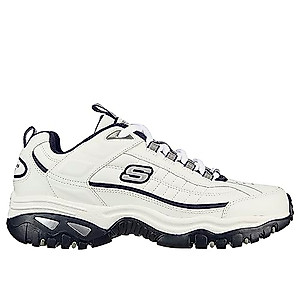 Skechers Men's Energy Afterburn Lace-Up Sneaker, White/Navy, 11 Wide