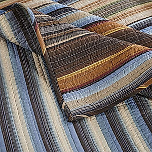 Greenland Home Durango 100% Cotton Reversible Throw Blanket, 50 x 60 inches, Earth
