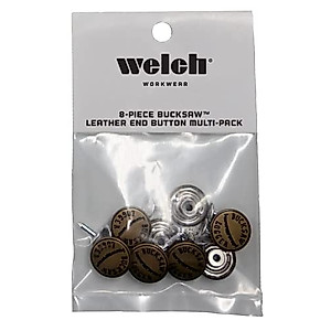 Welch Suspender Buttons Metal Rivet for Jeans, Pants, Button-end Suspenders - Button Tack Replacement and Repair - Bronze, 1 Pack of 8 Logger Buttons