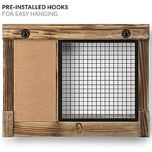 Barnyard Designs Wall Mounted Hanging Jewelry Organizer, Earring, Necklace and Bracelet Hanger with Ring Shelf, Rustic Wood Jewelry Holder Storage Display Rack, Large, Whitewashed Wood, 16.5" x 13"