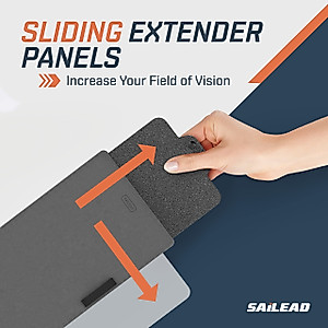SAILEAD Polarized Car Sun Visor Extender - Universal Visor w/ Polycarbonate Lens - Anti-Glare, Protects from Sun Glare, Snow Blindness & UV Rays