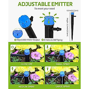 HIRALIY 49.2FT Drip Irrigation Kit, Garden Watering System, 8x5mm Blank Distribution Tubing DIY Automatic Irrigation Equipment Set for Outdoor Plants, Micro Drip Irrigation Kit for Greenhouse Flower, Bed Patio, Lawn
