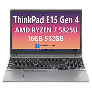 OEM Lenovo ThinkPad E15 Gen 4 15.6" FHD IPS, AMD Ryzen 7 5825U Octa Core (Beats Intel i7-1355U), 16GB RAM, 512GB NVMe, WiFi, Bluetooth, RJ-45, W10P, Business Laptop
