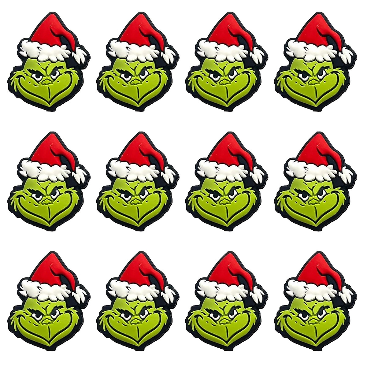 Christmas Silicone Focal Beads, 12 PCS Silicone Beads Characters for Beaded Pens, Keychain Making, Bracelet Necklace Lanyard Pendant, Knitting Needle Stopper, DIY Craft Supplies