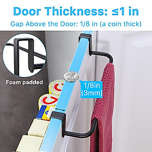 KEGII 2 Pack Cabinet Door Organizer, Kitchen Cutting Board Organizer with Towel Bar, Over Cabinet Door Organizer for Foil, Plastic Wrap, Baking Sheet Storage, Black