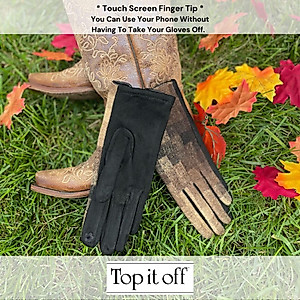Top It Off Winter Gloves For Women - Featured on Favorite Things - Touch Screen Fingers - Stylish, Warm, Cold Weather Gloves - Gifts For Women
