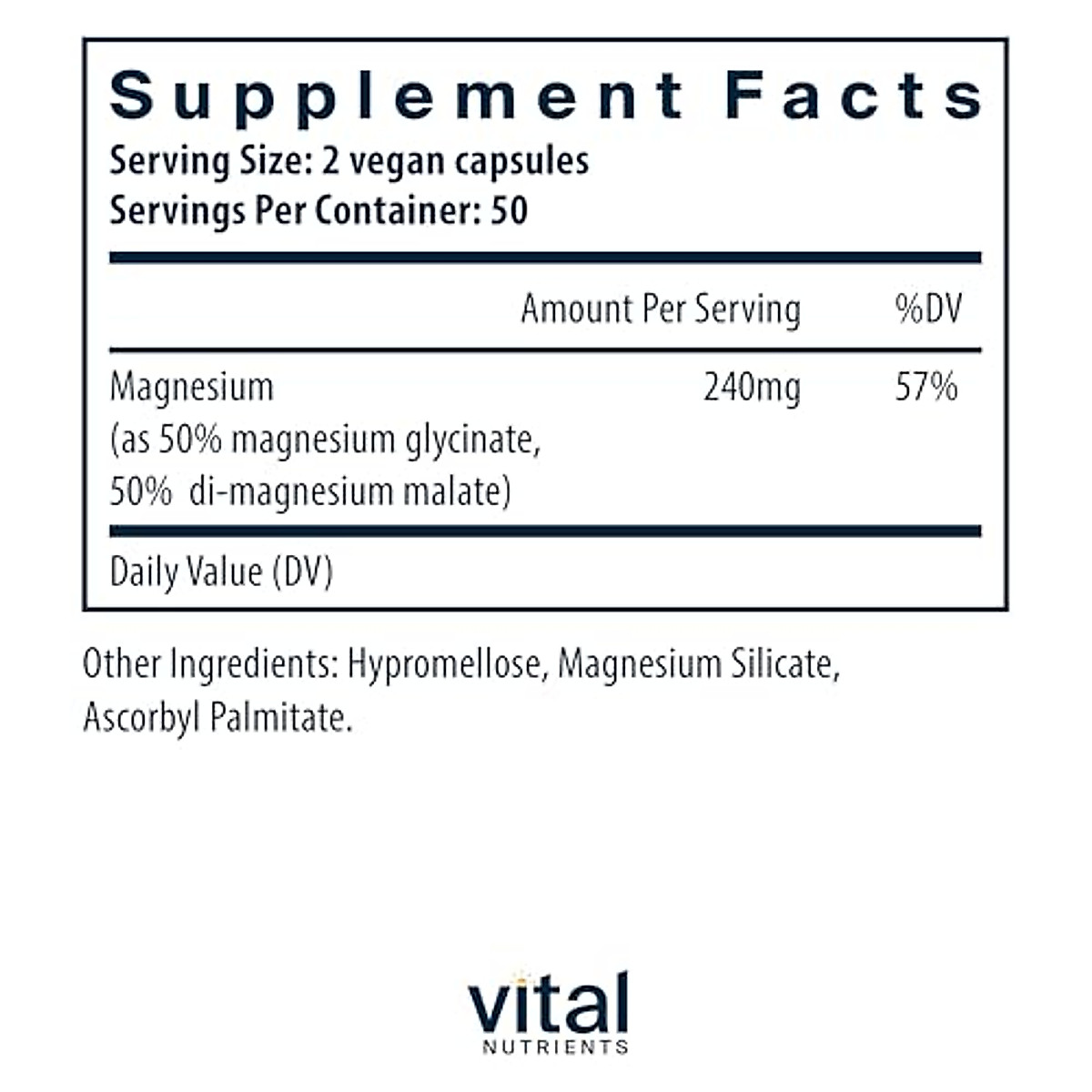 Vital Nutrients Magnesium Glycinate + Malate | 120mg Vegan Magnesium Supplement for Women and Men | Muscle, Heart, Bone Support* | Promotes Relaxation | Gluten, Dairy and Soy Free | 100 Capsules