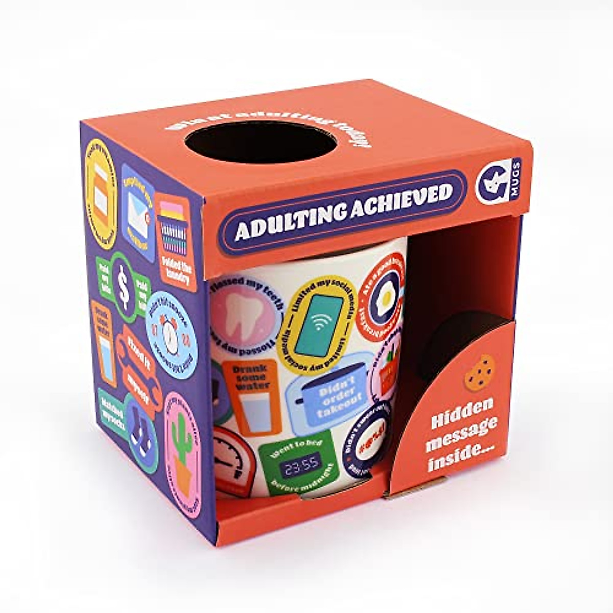 Adulting Achieved 14oz Ceramic Mug Happy Colorful Bright Coffee Tea Cup Congratulations Gift