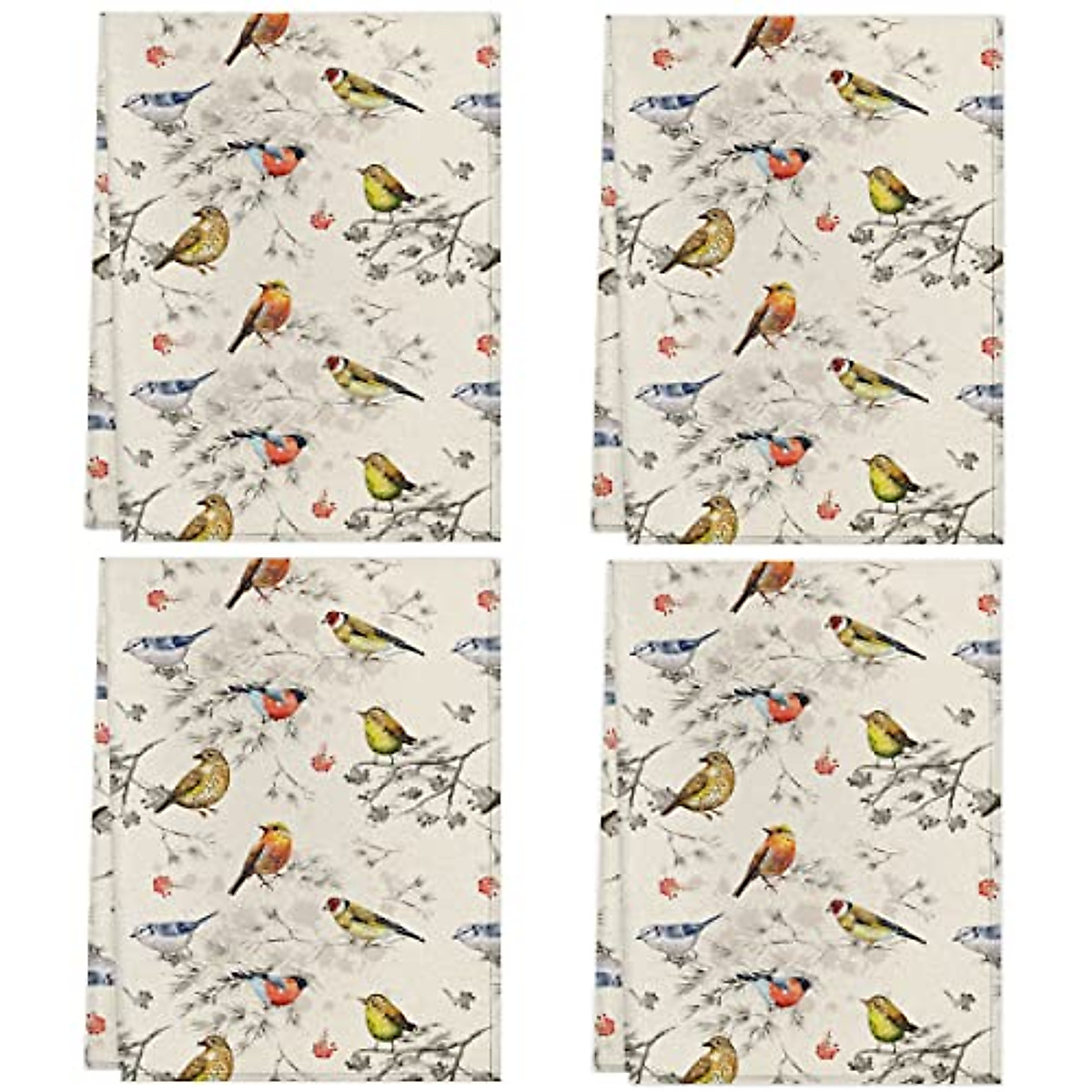 JXDXHCW 2 Pack Kitchen Towel Birds Branch Pattern Soft Absorbent Dish Towel Tea Towels Hand Towel for Drying Dishes Cleaning Cooking 18 x 28 Inch