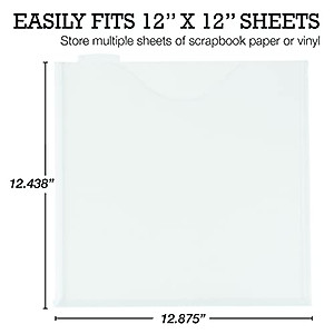 Samsill Scrapbook Paper Storage Organizer, 6 Count of Individual Top Loading Files with Customizable Tabs, Holds 12 x 12 Inch Scrapbook Paper, Vinyl Paper, Photos, Clear, PVC and Acid Free, 6 Pack