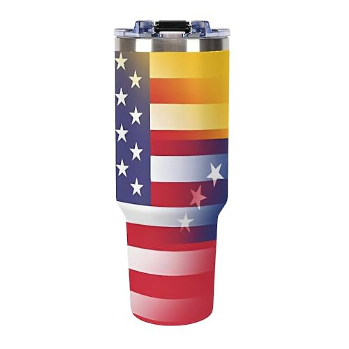 U.S. Venezuela Flag 40 Oz Stainless Steel Cup Travel Tumbler with Handle and Straw Lightweight Coffee Mug for Home Office