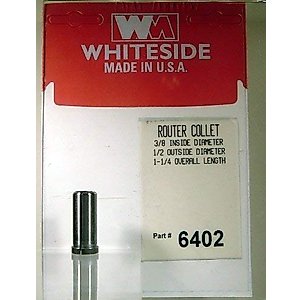 Whiteside Router Bits 6402 Steel Router Collet with 3/8-Inch Inside Diameter and 1/2-Inch Outside Diameter