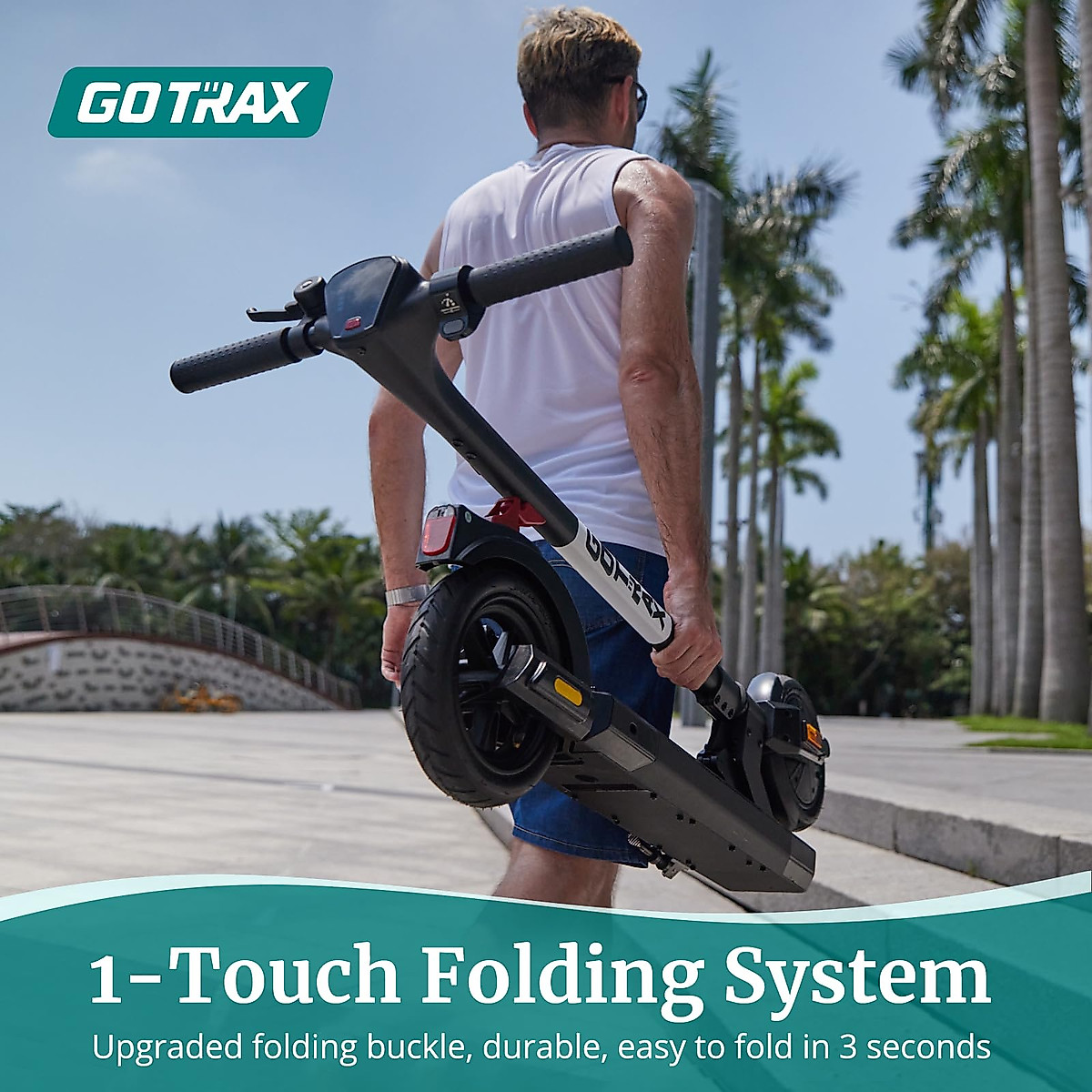 Gotrax APEX MAX Electric Scooter, 8.5" Pneumatic Tires, Max 19 Mile and 18Mph 350W Motor with Rear Single Shock, Bright Headlight and Taillight and Cruise Control, Foldable Escooter for Adult