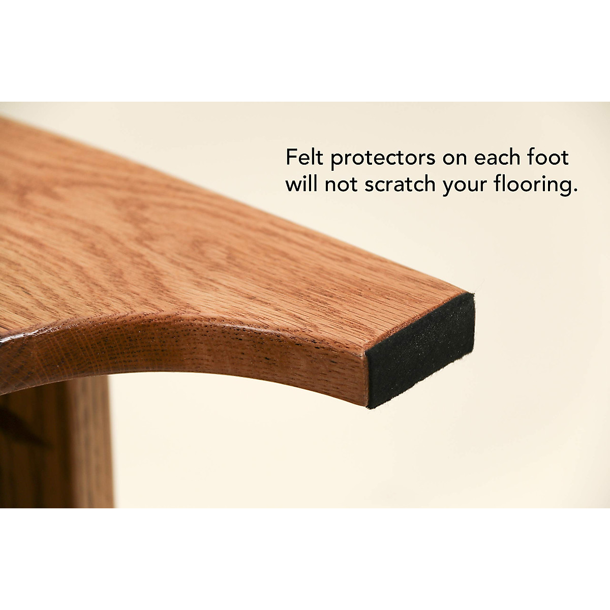 BCC Solid Hardwood Bench Step Stool with Handle: Handmade in The USA: for Kitchen, Bedroom or Bathroom (Oak, Golden)