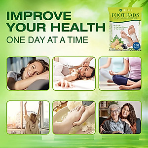 IKIMI 100 Ginger Foot Pads for Better Sleep, Stress Relief and Foot Care - Bamboo Vinegar and Wormwood Powder Patches